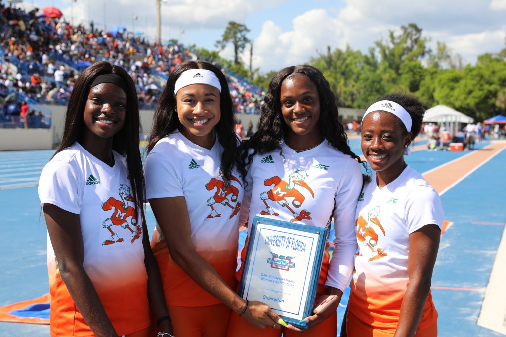 Miami Hurricanes Women's Team Wins 4x100 Relay at Florida Relays ...